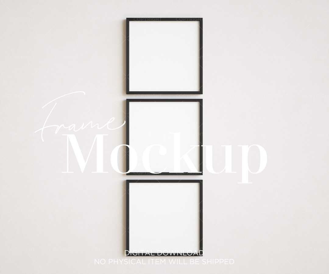 Set of 3 Mockup, Mockup Frame, Black Frame, Frame Mockup, Digital Frame ...