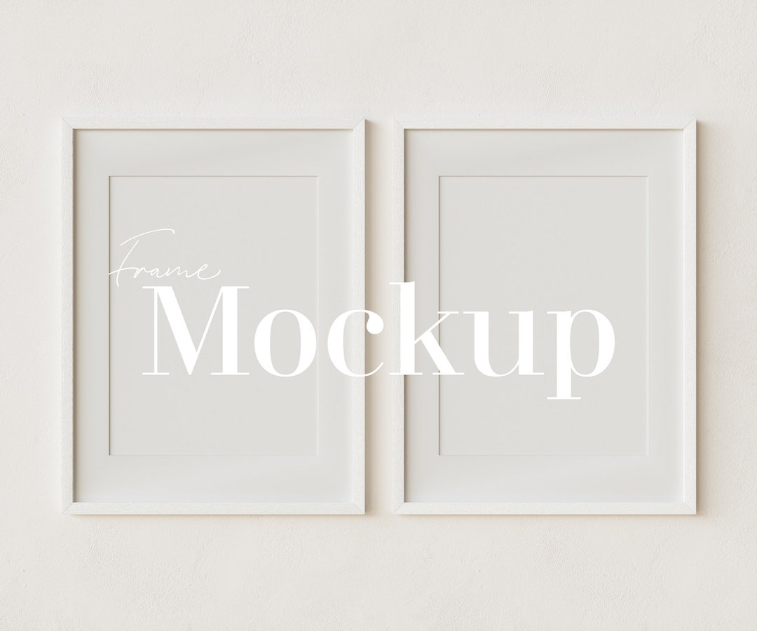 Two Vertical White Frame, Frame Mockup White, White Mock Up, Wood Floor ...
