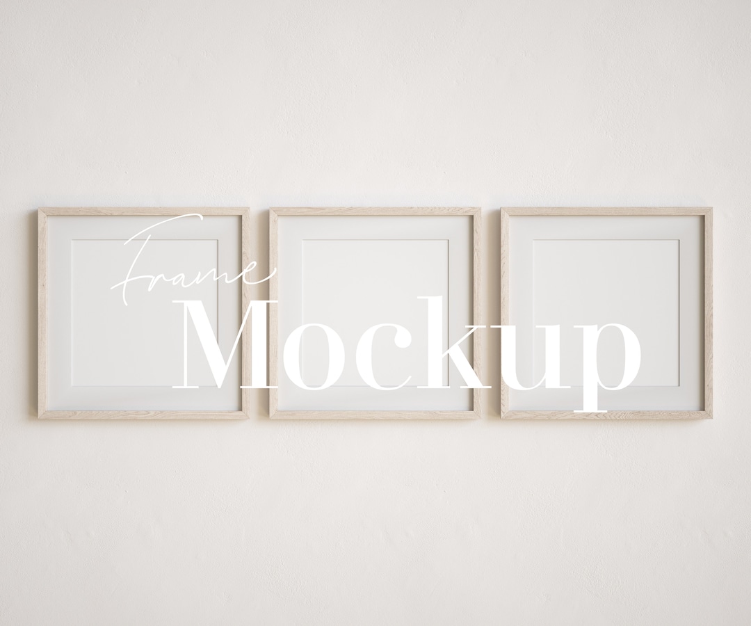 Square Frame Mockup, Set of 3 Frame Mockups, Photo Frame, Photography ...