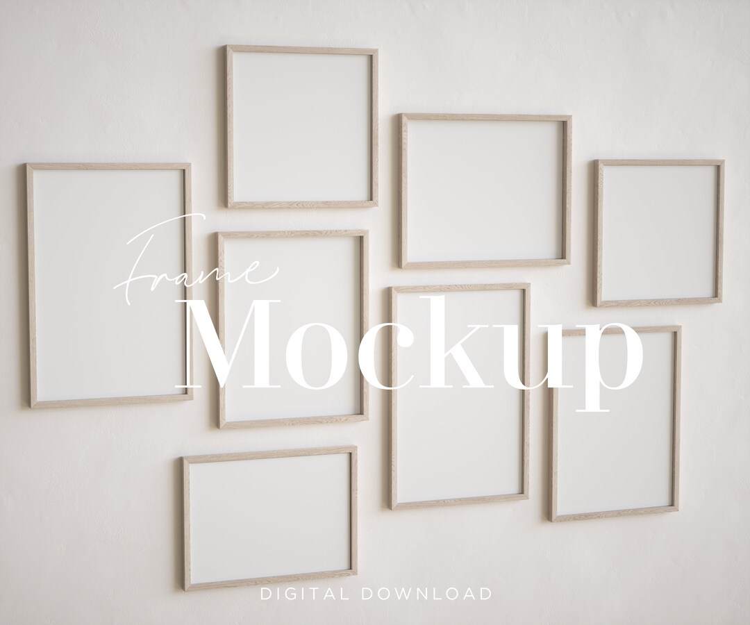 Oak Frame Mockup, Gallery Wall Frame Mockups, Gallery Wall Frames ...