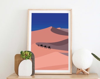 Desert Camel Illustration, Printable Wall Art (digital Download) - Etsy