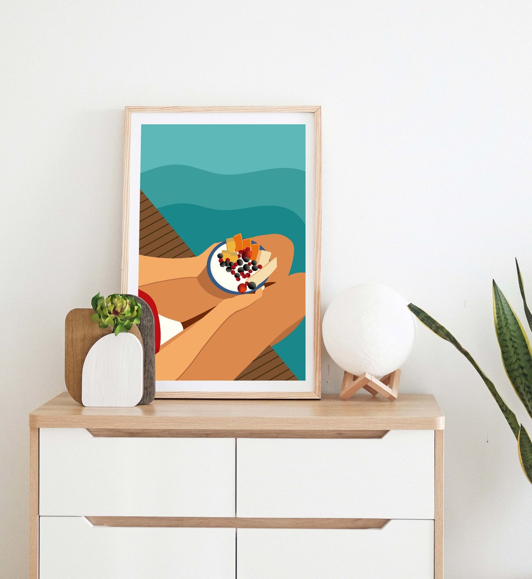 Beach, Breakfast, Pool, Summer, Instant Download, Digital Poster ...