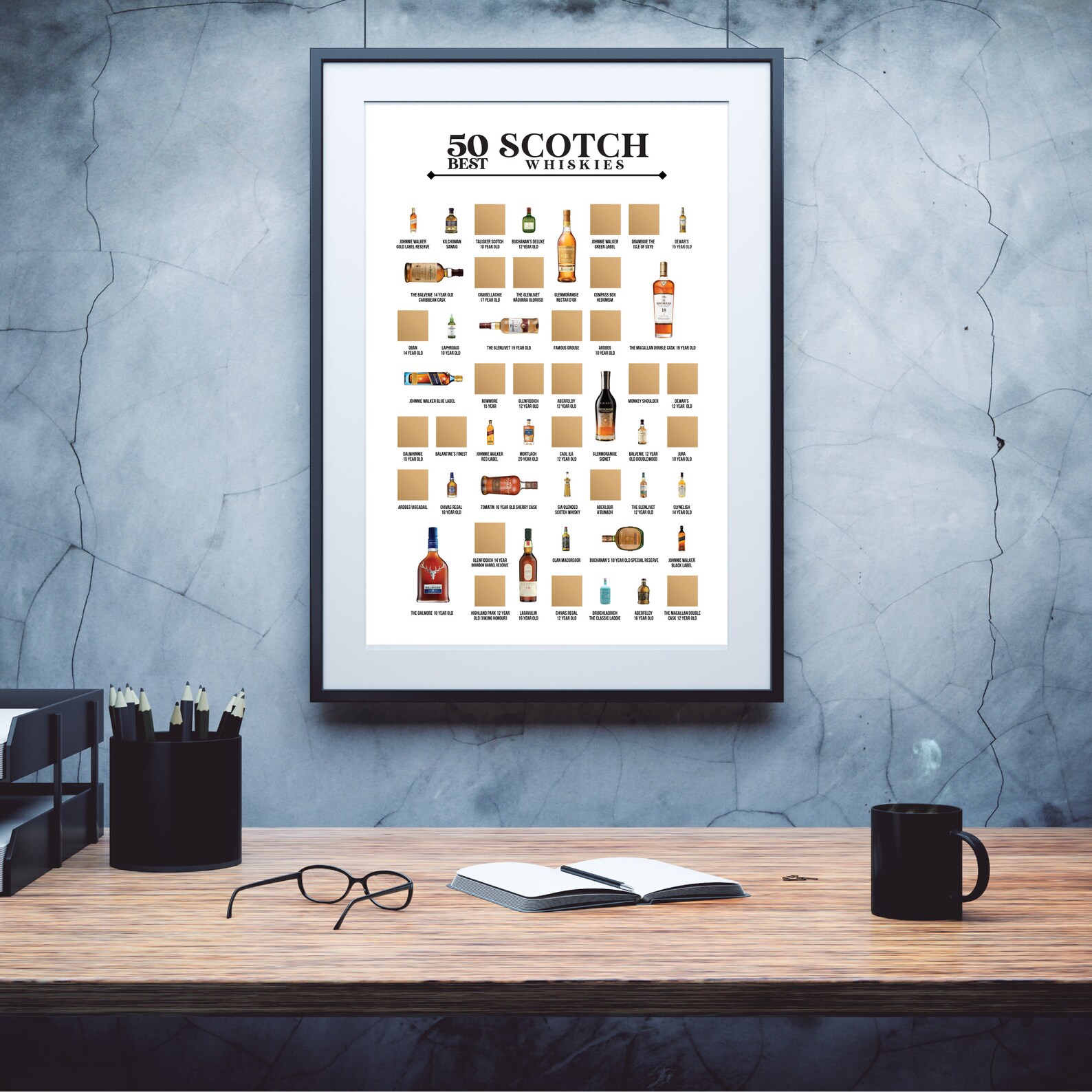 50 Best Scotch Whiskies Scratch off Poster the Scotch Bucket - Etsy