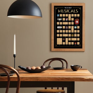 50 Best Musicals Scratch off Poster, Broadway Musicals Scratch Off ...