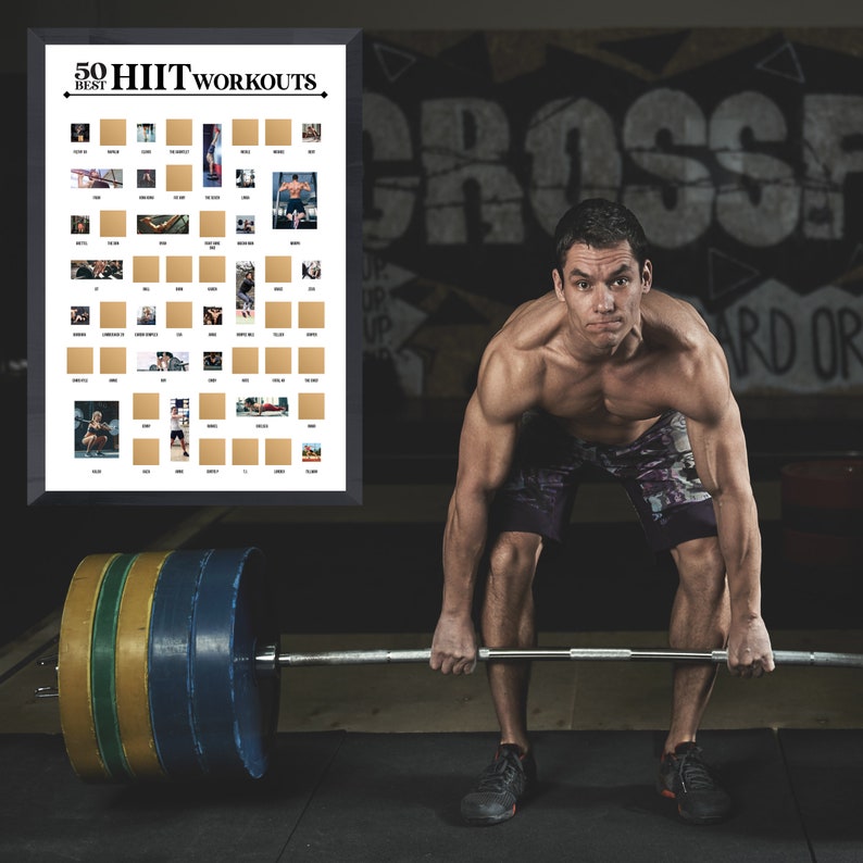 50 Best HIIT Workouts Scratch off Poster the Crossfit Bucket - Etsy