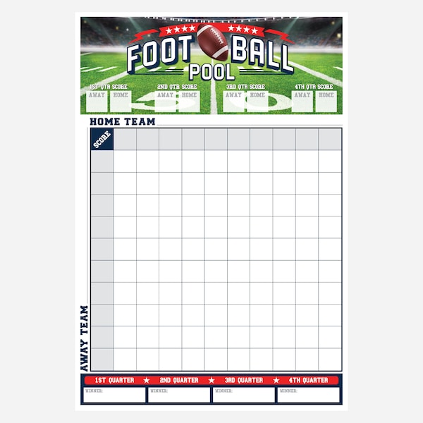 Superbowl Pool Sheet - Etsy