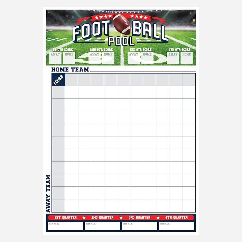 Super Bowl Squares Poster Board - Etsy