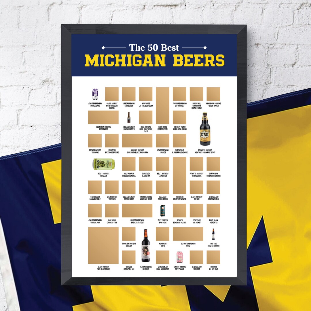 University of Michigan Beers - 50 Best Michigan Beers Scratch off ...