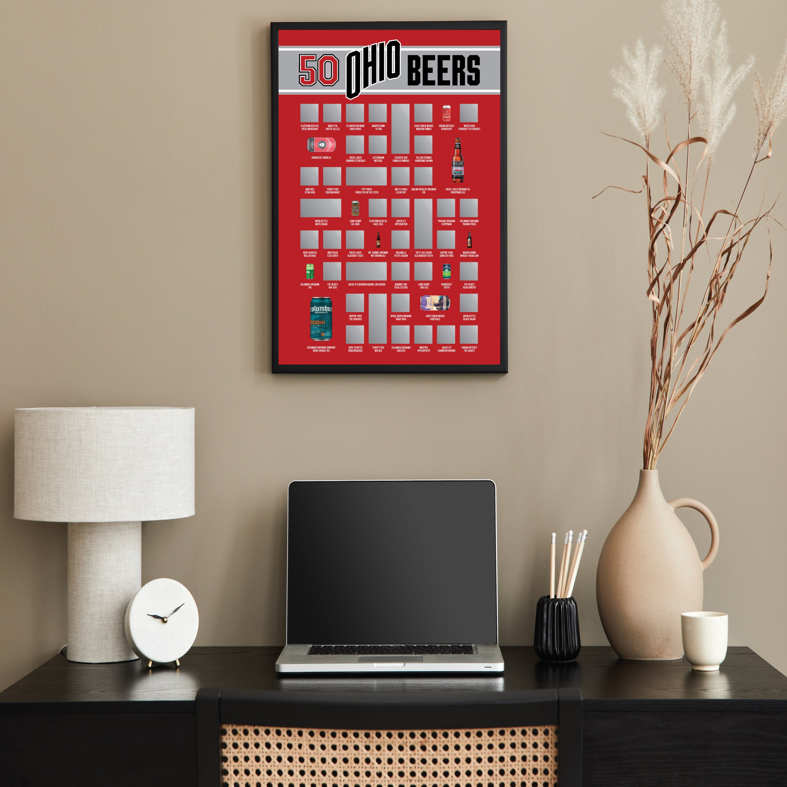 50 Best Ohio Beers Scratch off Poster, Ohio Beer Bucket List, Beer ...
