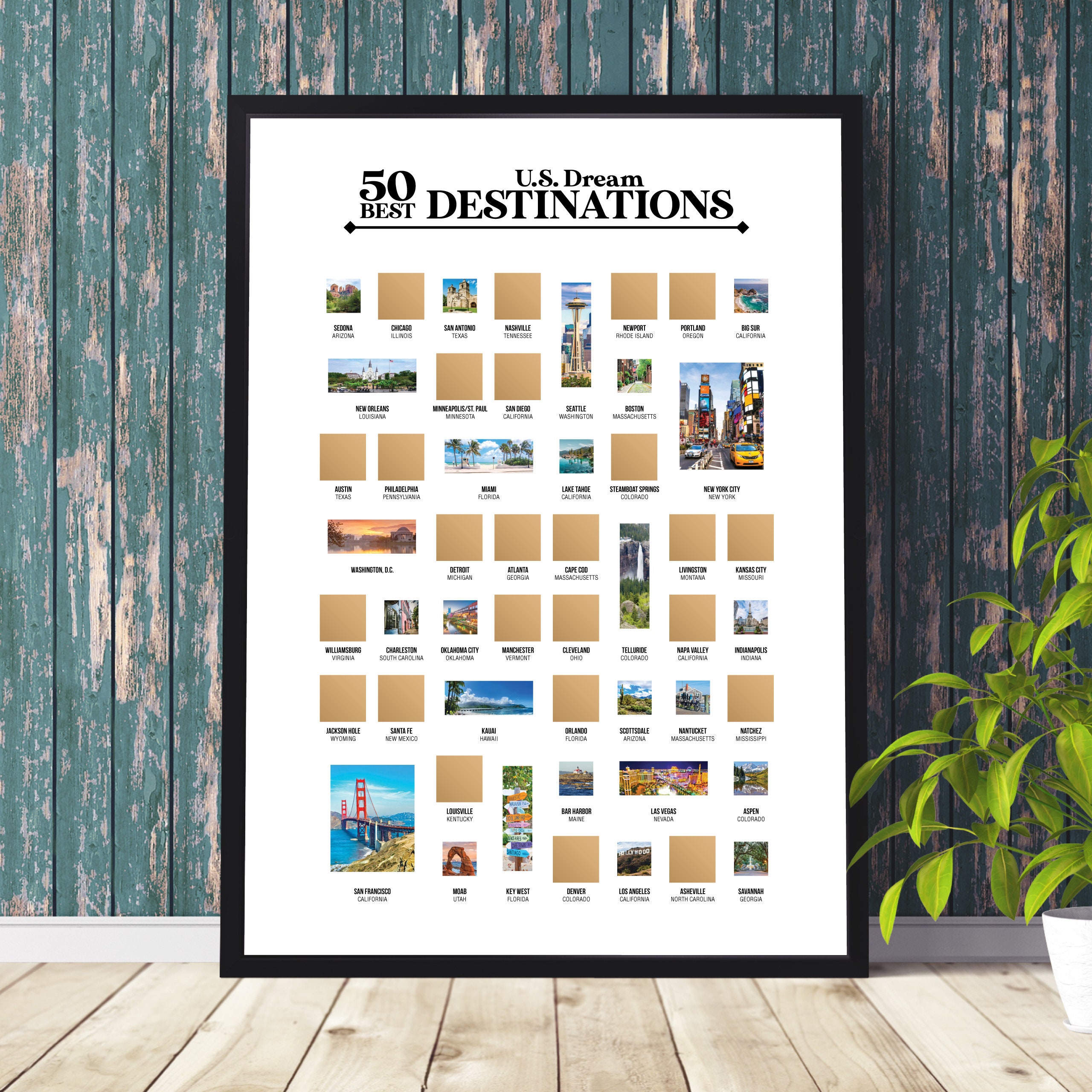 USA Bucket List Scratch off Poster, Travel Bucket List Map, US Travel ...