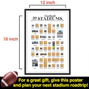 The 50 Best Football Stadiums Scratch off Poster - Football Bucket List ...