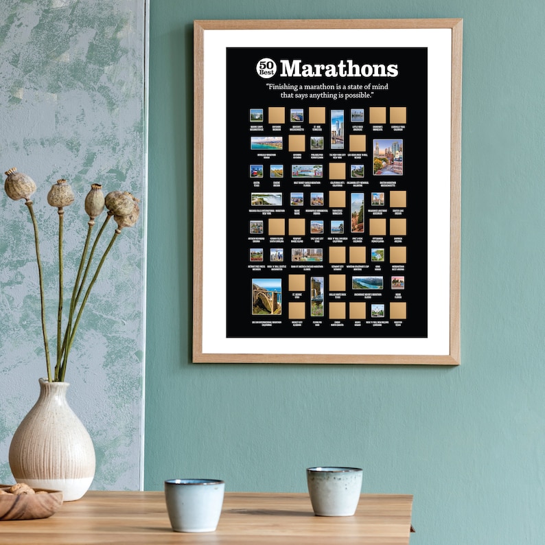Marathon Scratch off Poster, the Ultimate Marathon Bucket List, Running ...