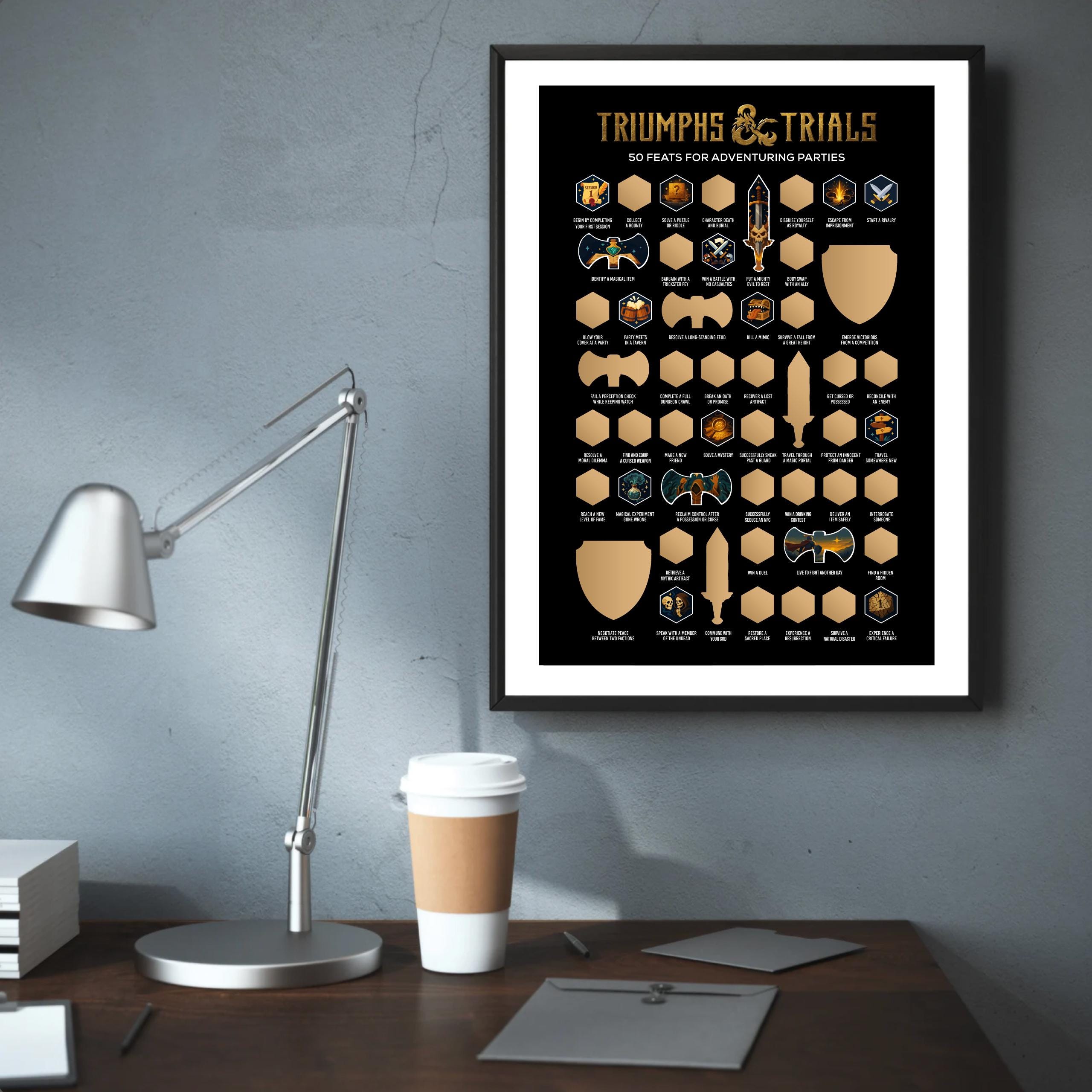 D&D Scratch off Poster: 50 Tabletop RPG Adventures, Dungeons and ...