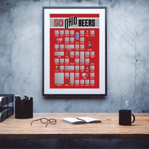 50 Best Ohio Beers Scratch off Poster, Ohio Beer Bucket List, Beer ...