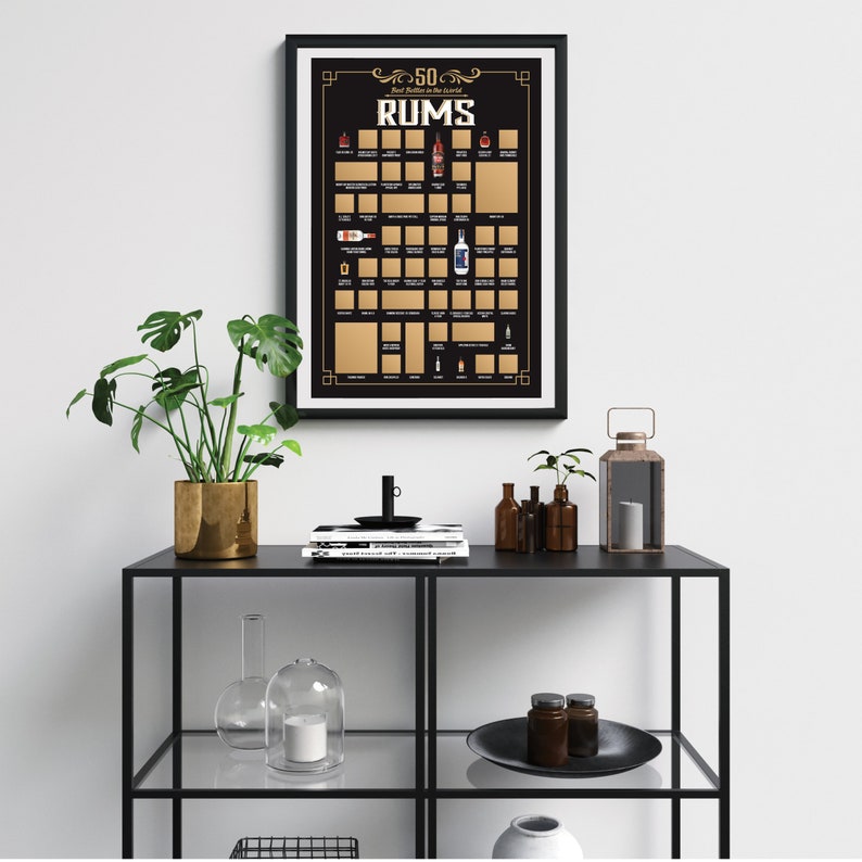 50 Best Rums Scratch off Poster, Rum Bucket List, Rum Gift for Men ...