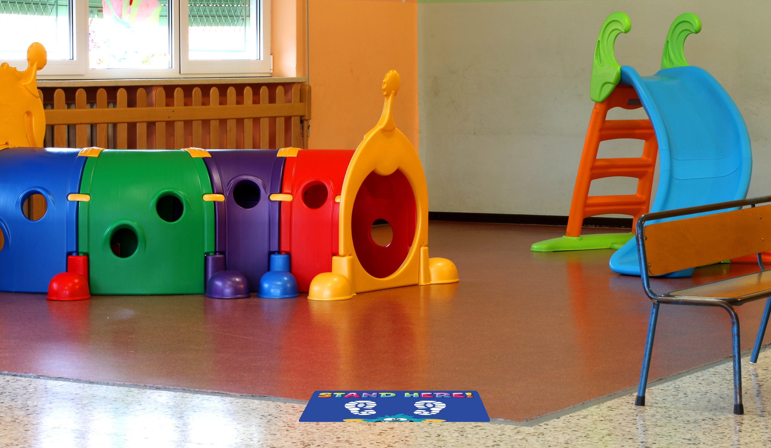 Stand Here Floor Decals for Schools (5 Pack), Stand Here Floor Stickers ...