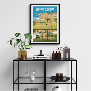 50 Best Golf Courses in the USA Scratch off Poster, Golf Course Map ...