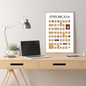 50 Best Musicals Scratch off Poster, Broadway Scratch off Poster ...