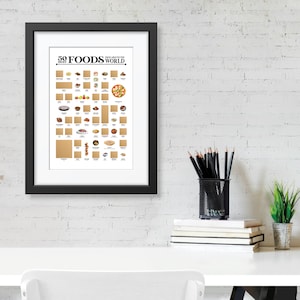 50 Best Foods From Around the World Scratch off Poster Kitchen Decor ...
