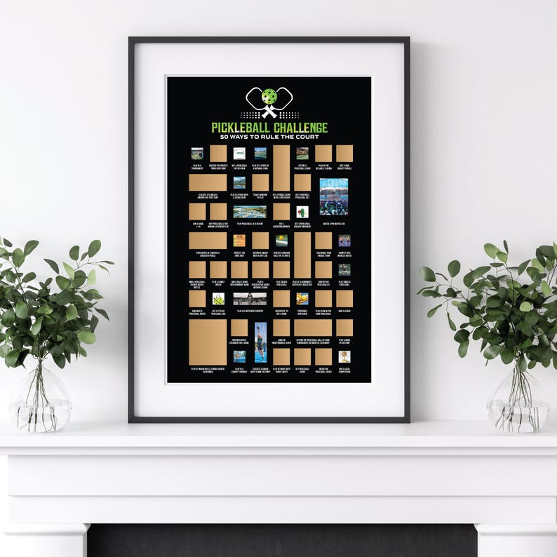 Pickleball Bucket List Scratch off Poster, Pickleball Gifts, Pickleball ...