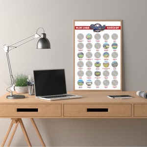 Baseball Stadium Scratch off Poster, Baseball Stadium Map, Baseball ...