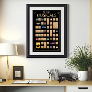 50 Best Musicals Scratch off Poster, Broadway Musicals Scratch Off ...