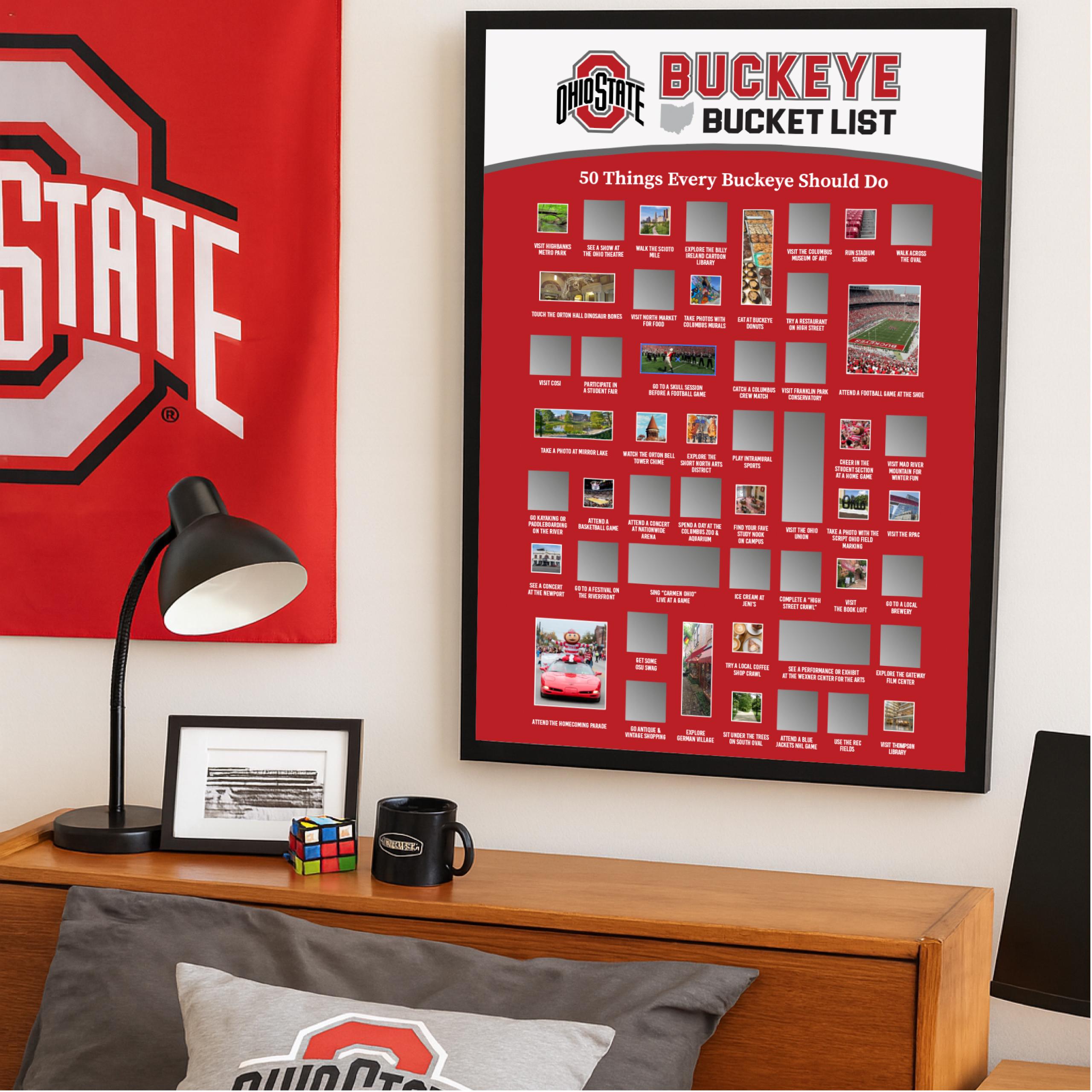 Ohio State Bucket List Scratch off Poster, Ohio State Buckeyes Art ...