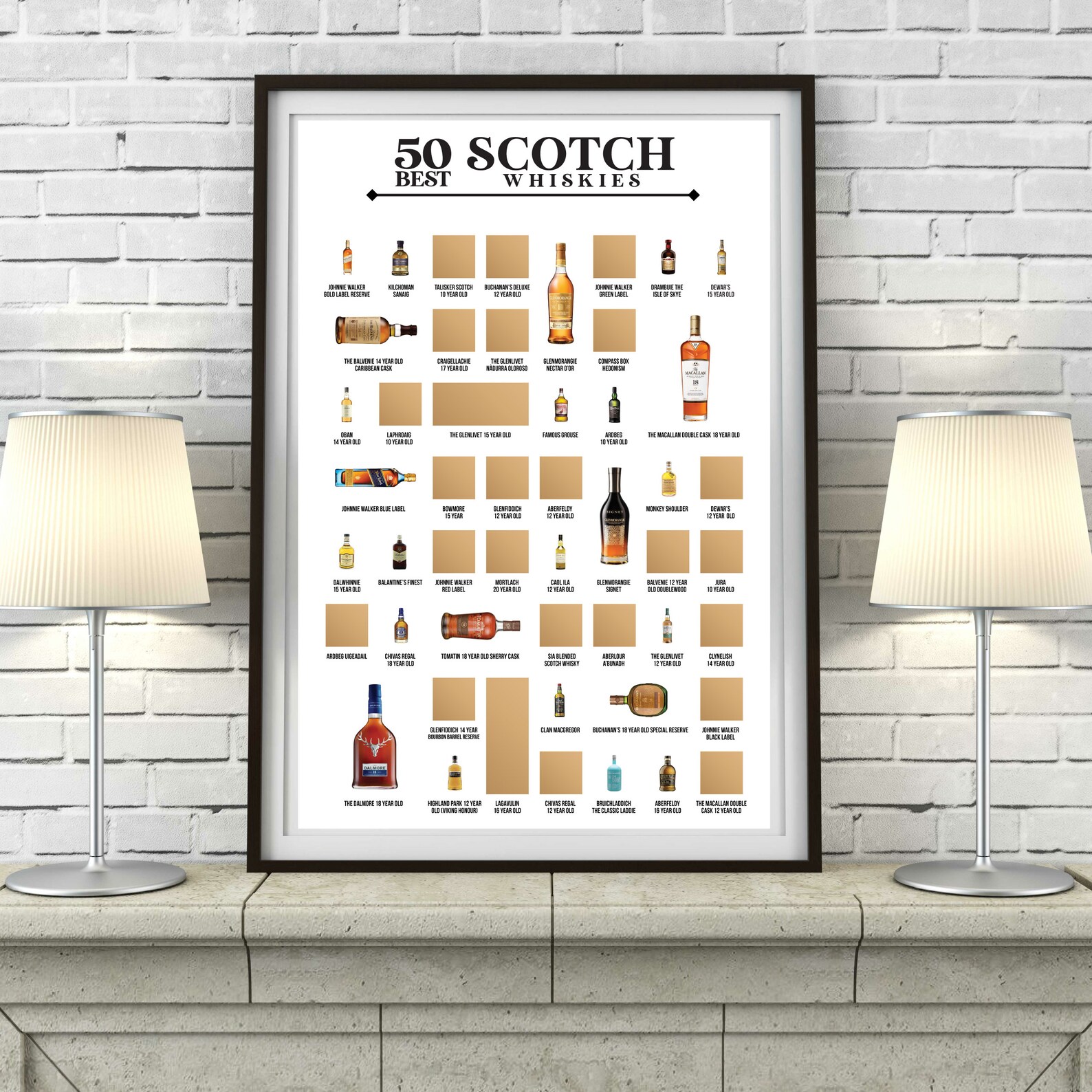 50 Best Scotch Whiskies Scratch off Poster the Scotch Bucket - Etsy