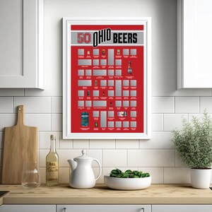 50 Best Ohio Beers Scratch off Poster, Ohio Beer Bucket List, Beer ...