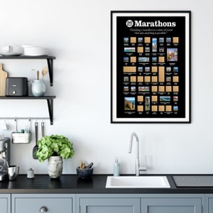 Marathon Scratch off Poster, the Ultimate Marathon Bucket List, Running ...