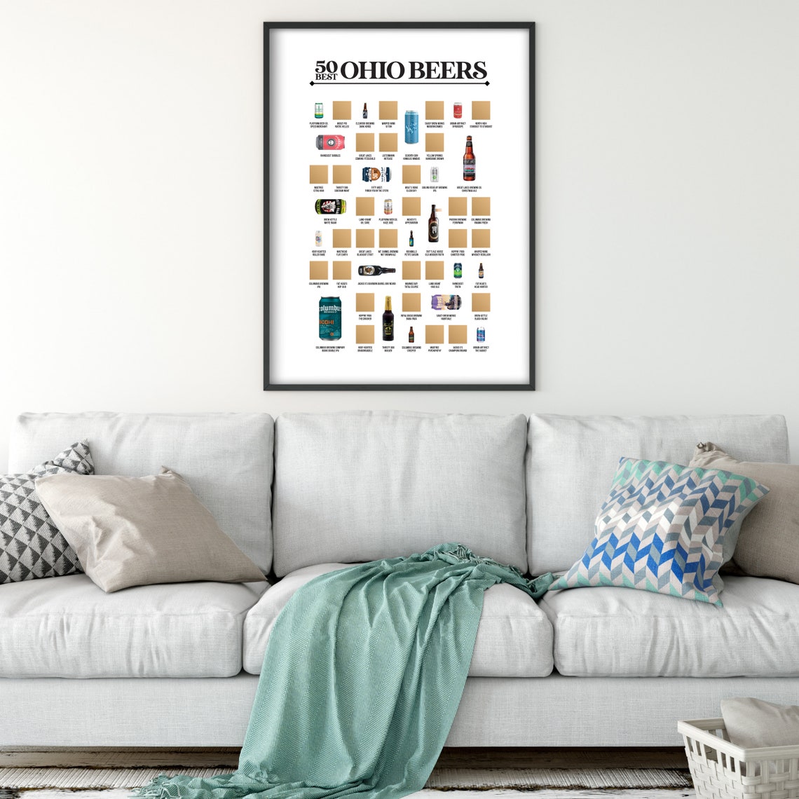 50 Best Ohio Beers Scratch off Poster the Scratch off Beer - Etsy