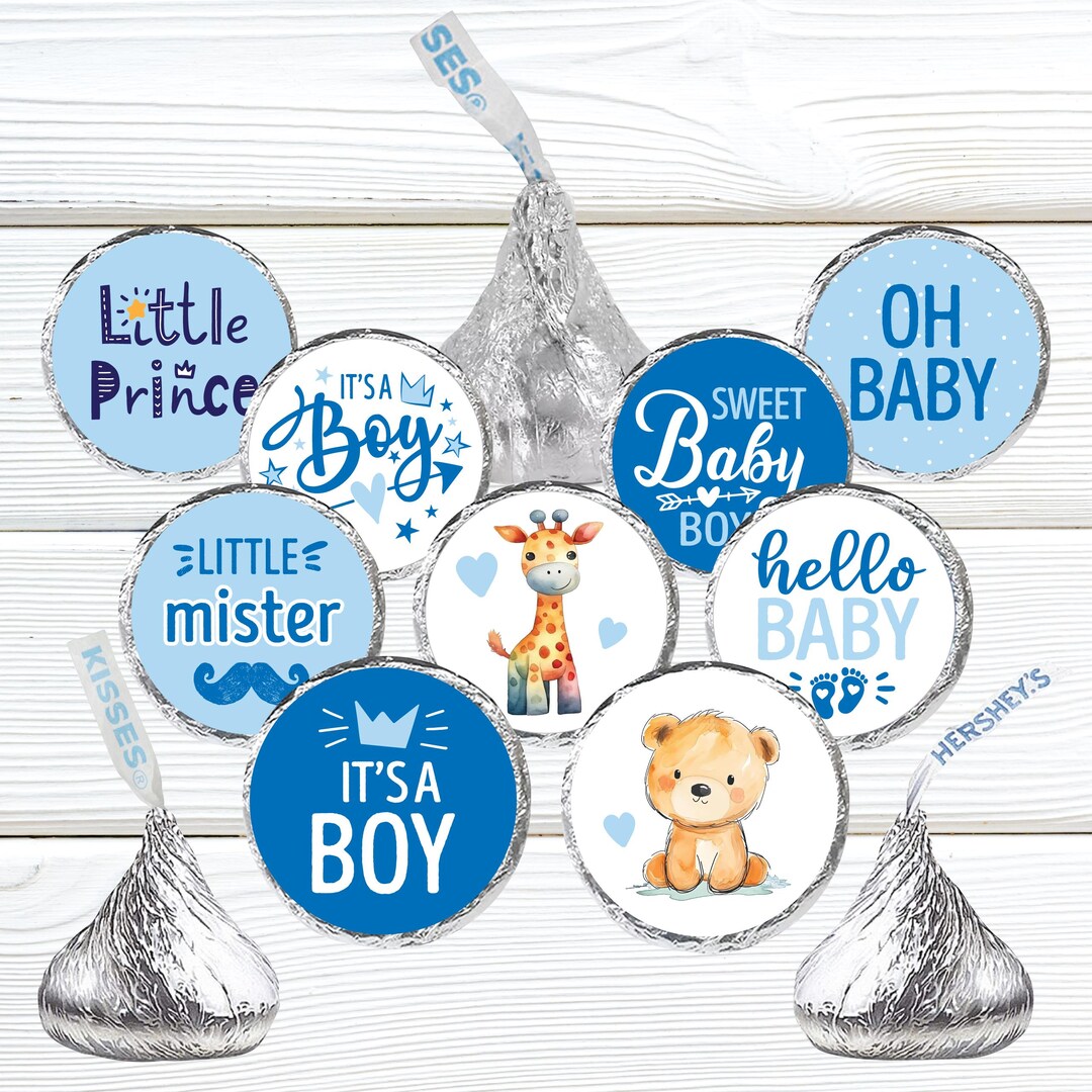 It's a Boy Stickers for Chocolate Kisses - Baby Boy Baby Shower Labels ...