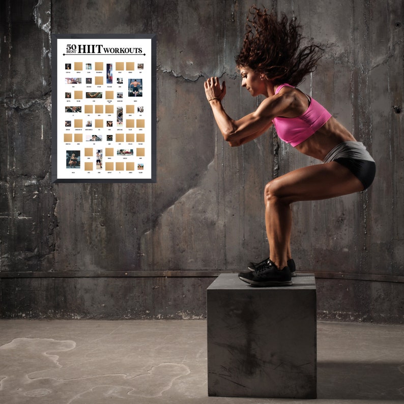 50 Best HIIT Workouts Scratch off Poster the Crossfit Bucket - Etsy
