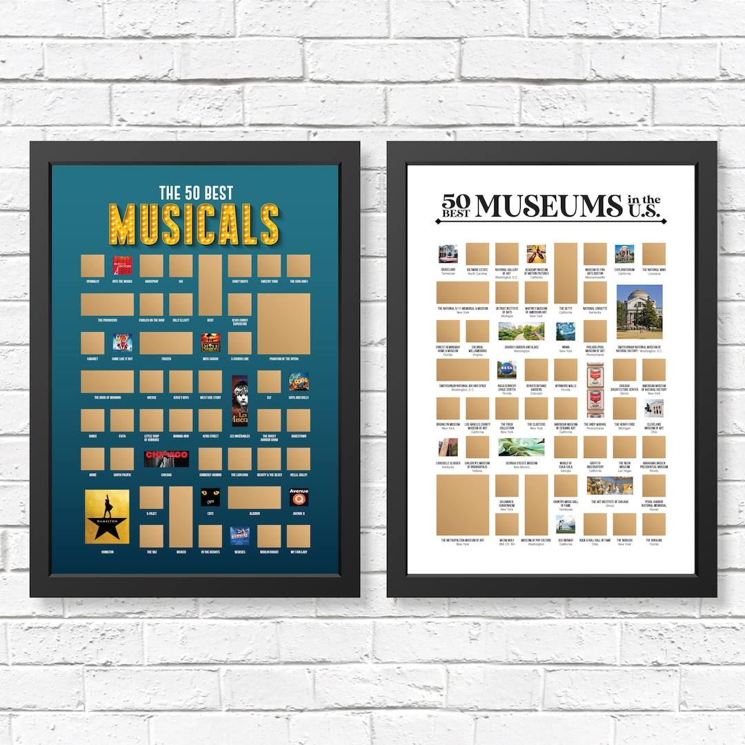 Musicals Scratch off Poster and Museums Scratch off Poster - Musical ...