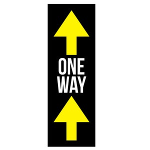 One Way Safety Floor Decals (10 per Pack) - One Way Floor Sign - One ...