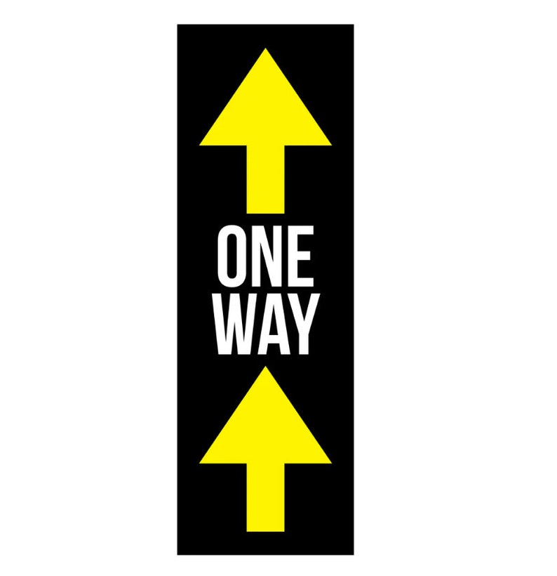 One Way Safety Floor Decals (10 per Pack) - One Way Floor Sign - One ...