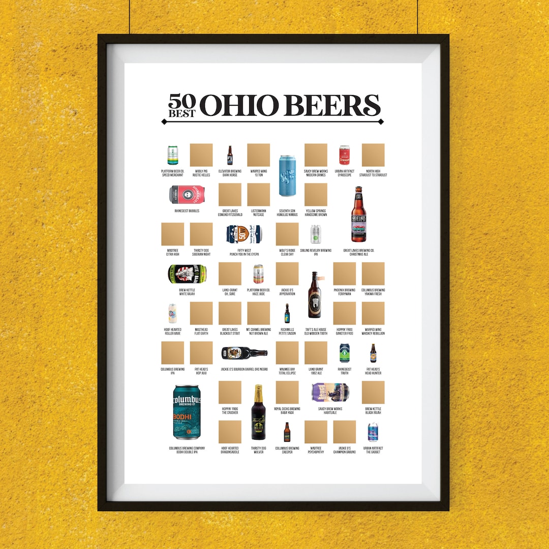 50 Best Ohio Beers Scratch off Poster - the Scratch off Beer Bucket ...