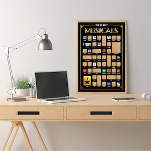 50 Best Musicals Scratch off Poster, Broadway Musicals Scratch Off ...