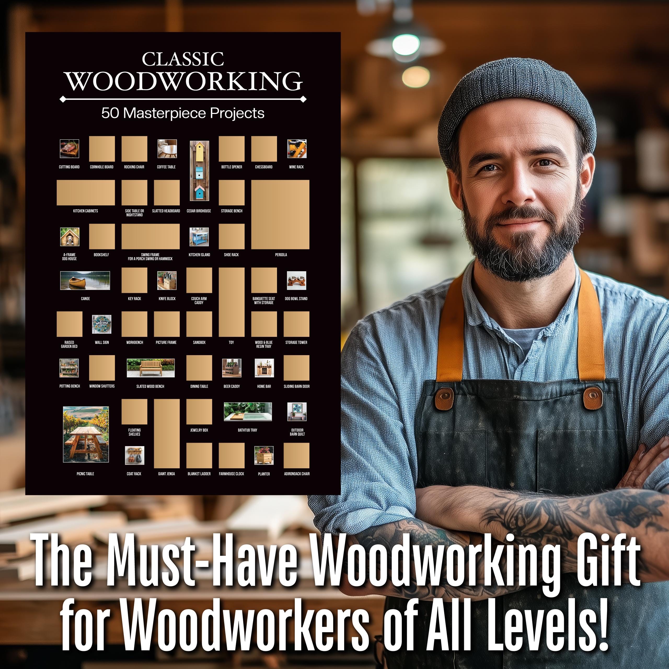 Woodworking Scratch off Bucket List Poster, Woodworker Gifts ...