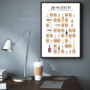 50 Best Scotch Whiskies Scratch off Poster, Scotch Bucket List, Scotch ...
