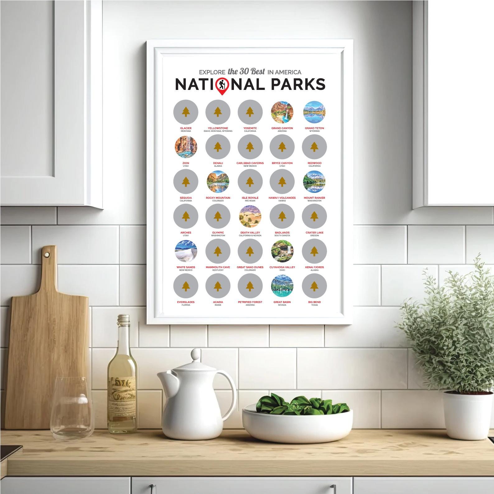 National Park Scratch off Poster, US National Park Map, National Parks ...