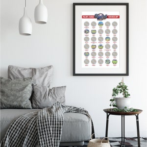 Baseball Stadium Scratch off Poster, Baseball Stadium Map, Baseball ...