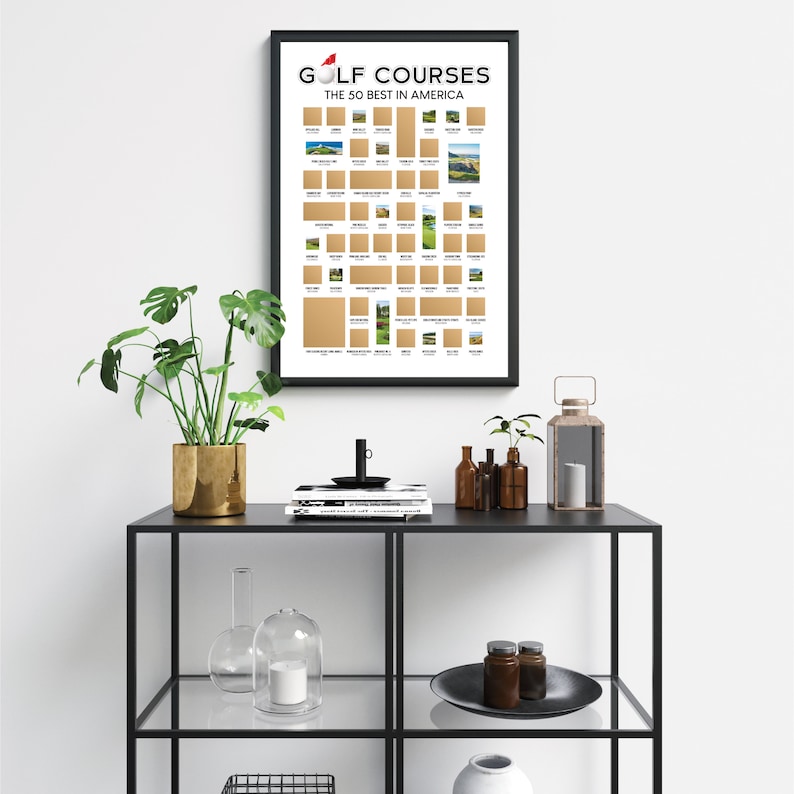 50 Best Golf Courses in USA Scratch off Poster, Golf Course Map, Golf ...