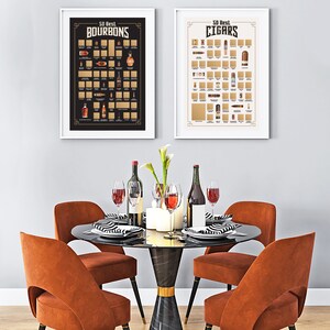 50 Best Bourbons Scratch off Poster and 50 Best Cigars Scratch off ...