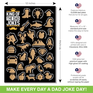 Dad Jokes Scratch off Poster - Fathers Day Gift - Dad Gift - Dad Joke ...