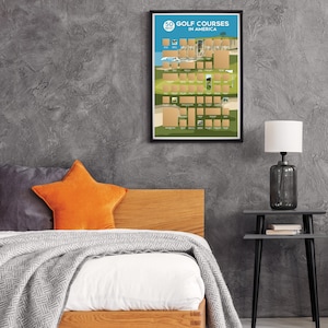 50 Best Golf Courses in the USA Scratch off Poster, Golf Course Map ...