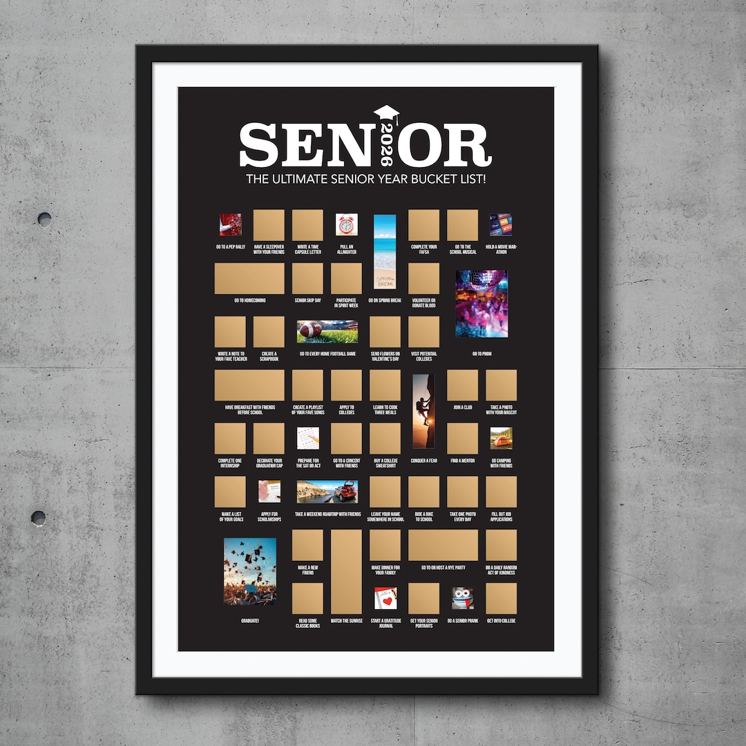 First Day of School Senior Year Scratch off Poster, Class of 2026 ...