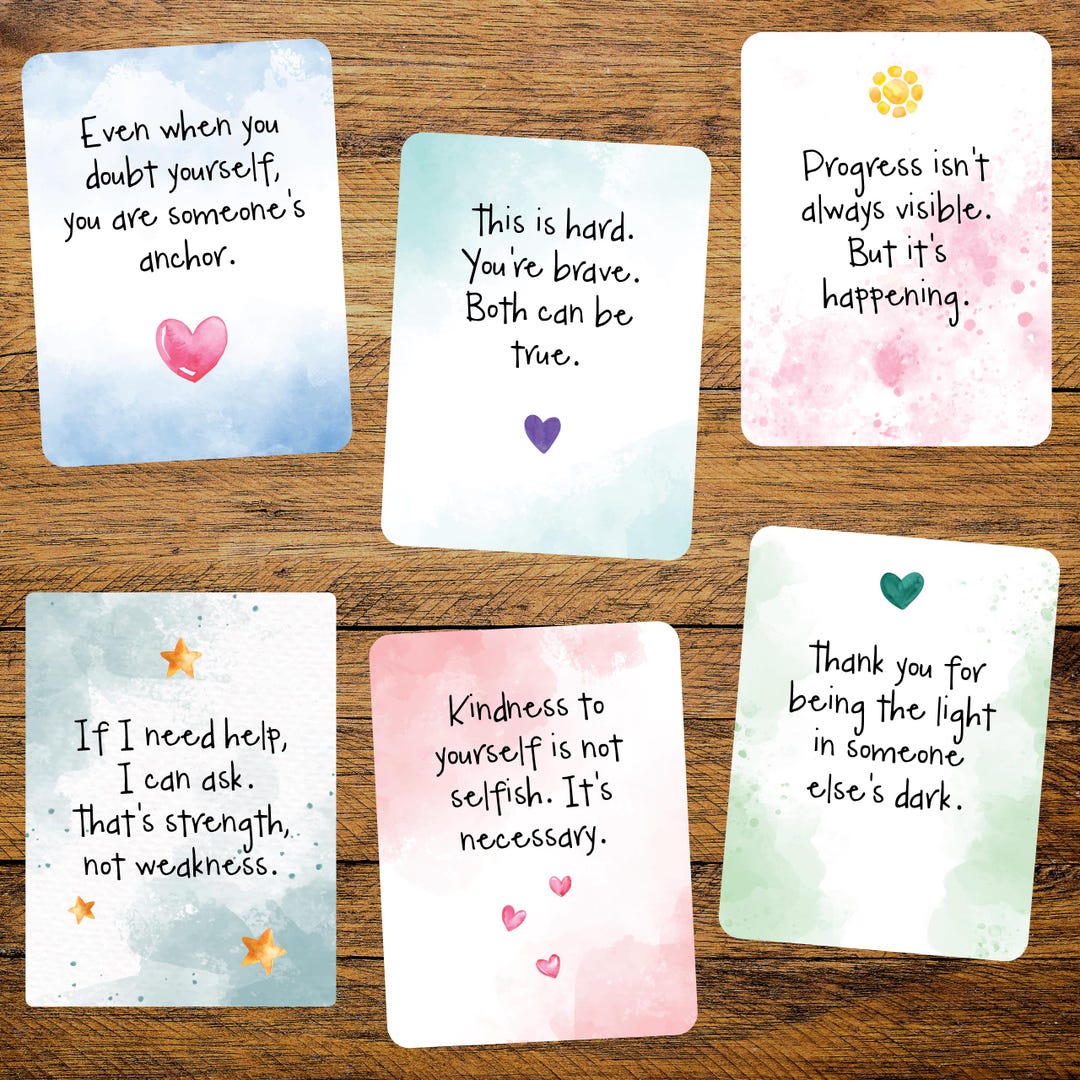Caregiver Daily Affirmation Cards, 30 Inspirational Quote Cards ...