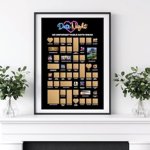 50 Dates Scratch off Poster, Date Night Ideas for Couples, Romantic ...