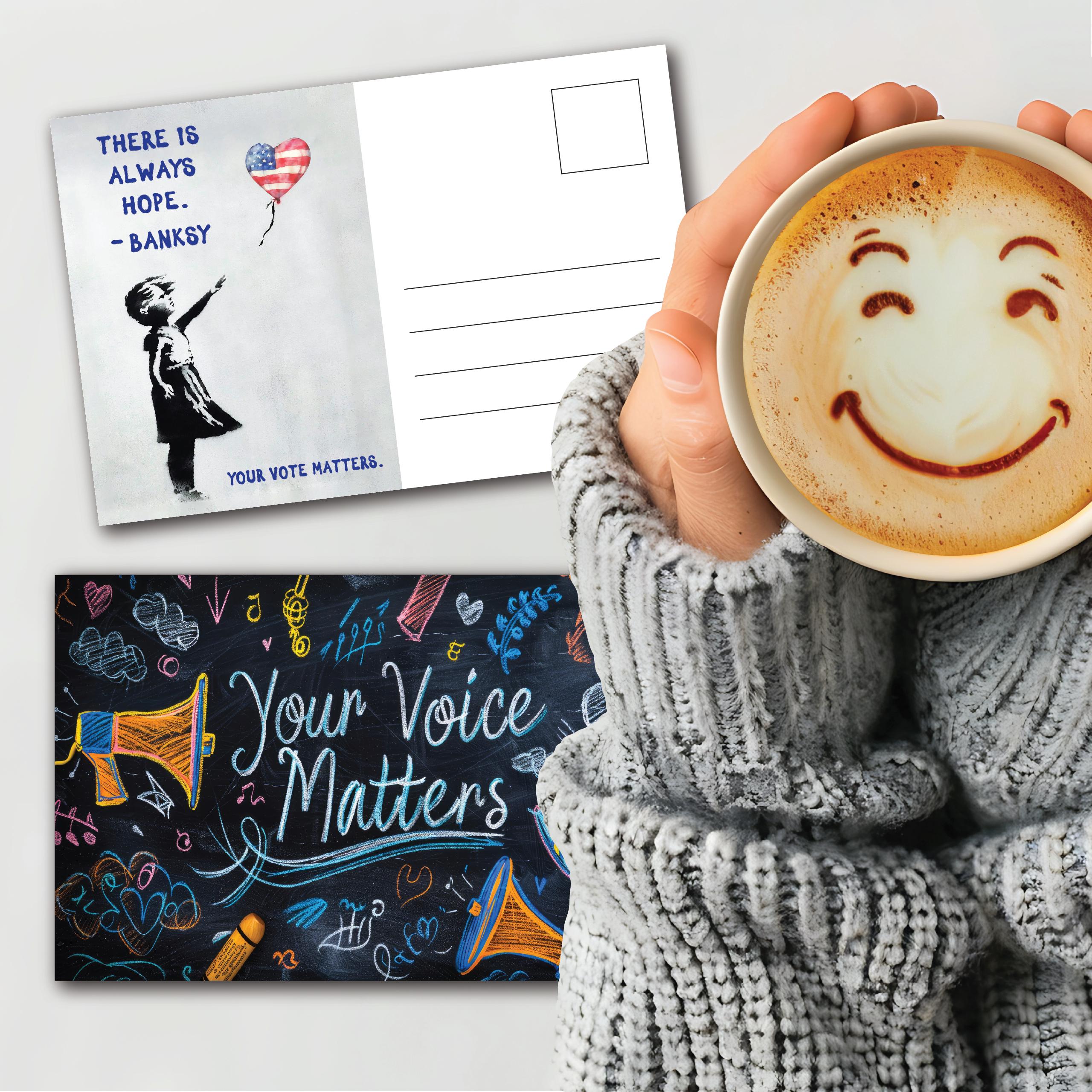 Get Out the Vote Postcards - Your Voice Matters, Bulk Voter Mailers - Etsy